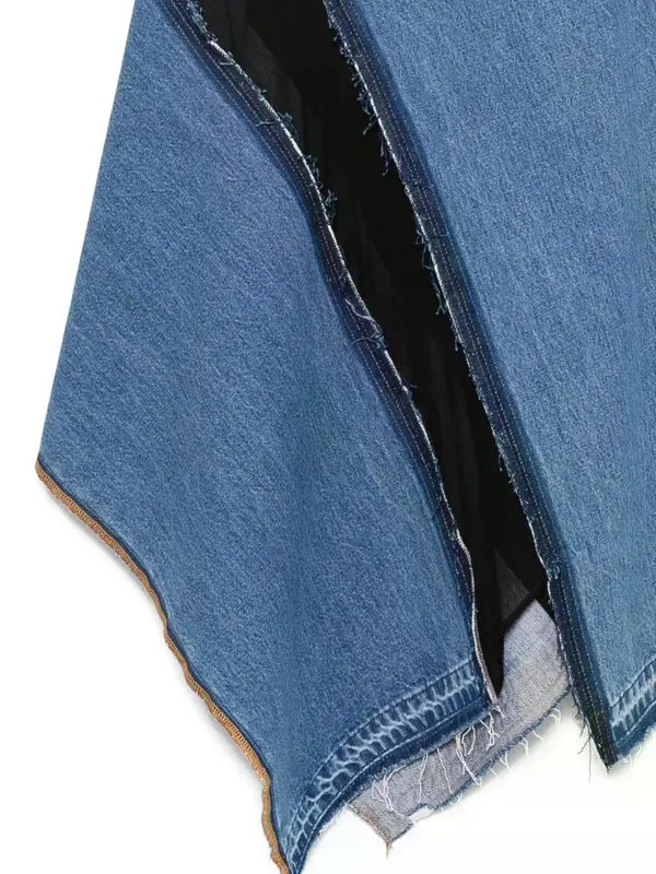 LITKOVSKA Asymmetric Frayed-edge Skirt