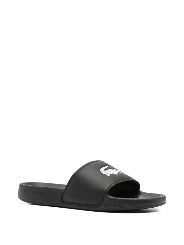 Lacoste Logo-detail Slides - Black