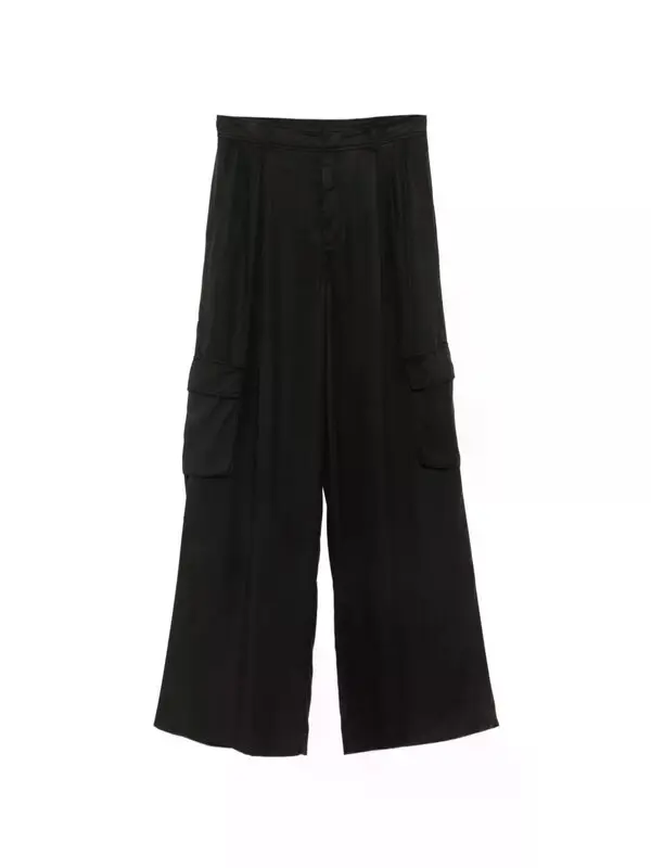 Iceberg Satin Palazzo Pants With Cargo Pockets