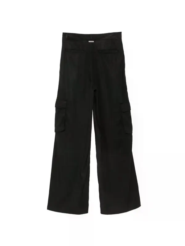 Iceberg Satin Palazzo Pants With Cargo Pockets