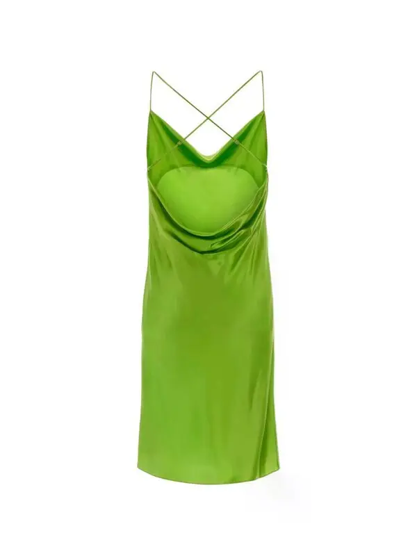 Saint Laurent Cowl-neck Satin Mini Dress
