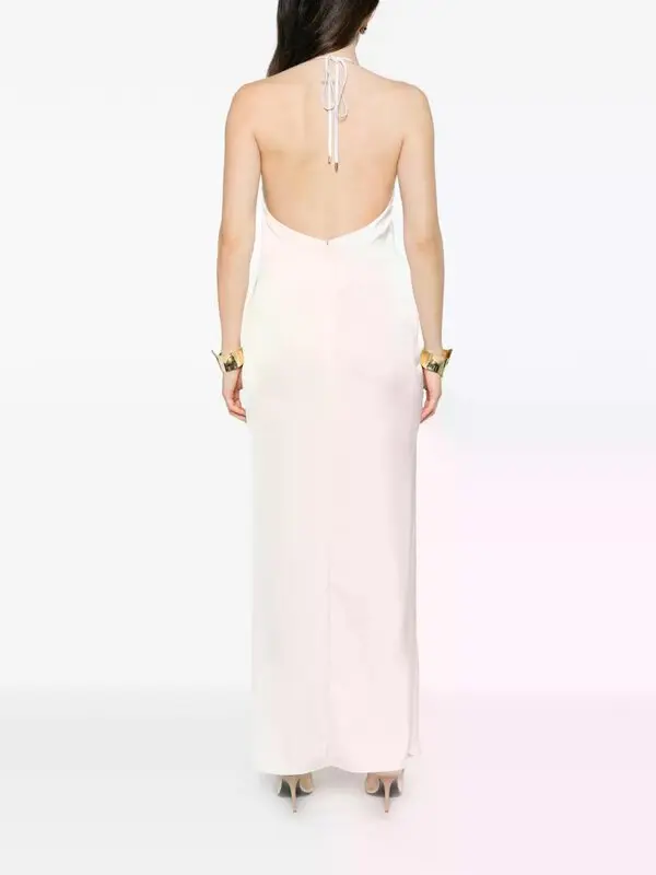 SIMONA CORSELLINI V-neck Maxi Dress - Neutrals
