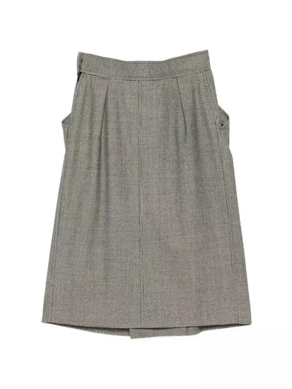 Saint Laurent 1980s Houndstooth Pleated Skirt