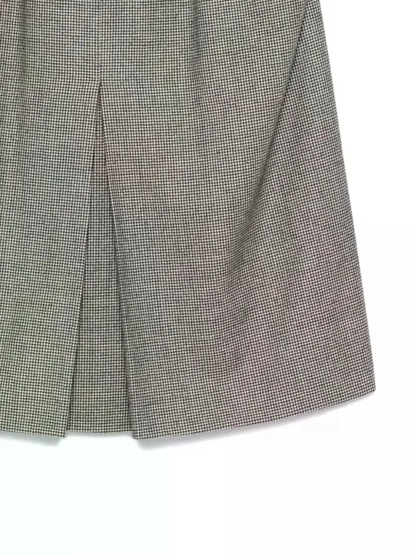 Saint Laurent 1980s Houndstooth Pleated Skirt