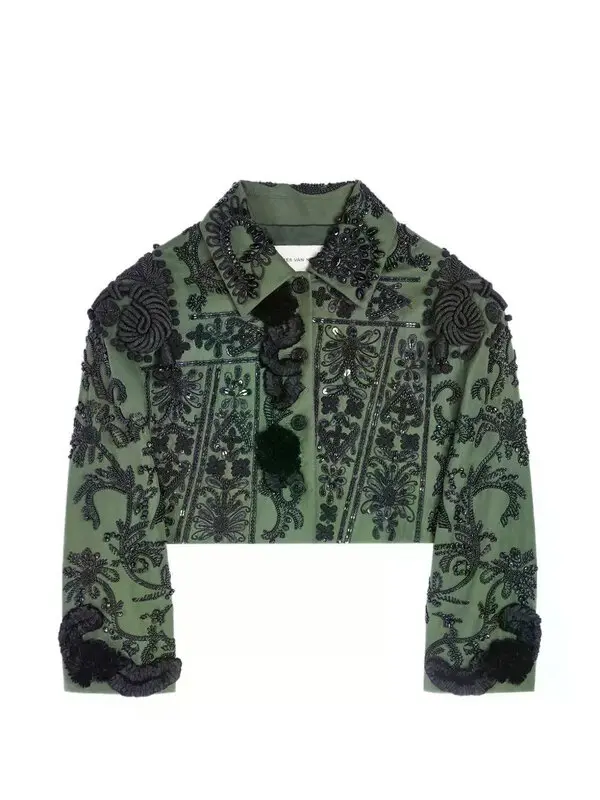 Dries Van Noten Sequin-embroidered Cotton Jacket - Green