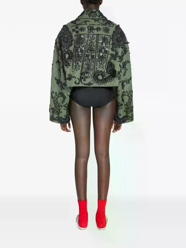 Dries Van Noten Sequin-embroidered Cotton Jacket - Green