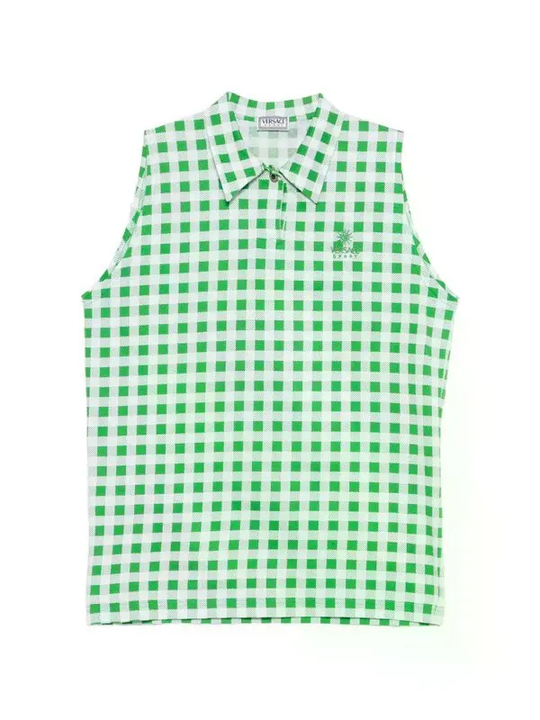Versace 2000s Gingham Blouse - Green
