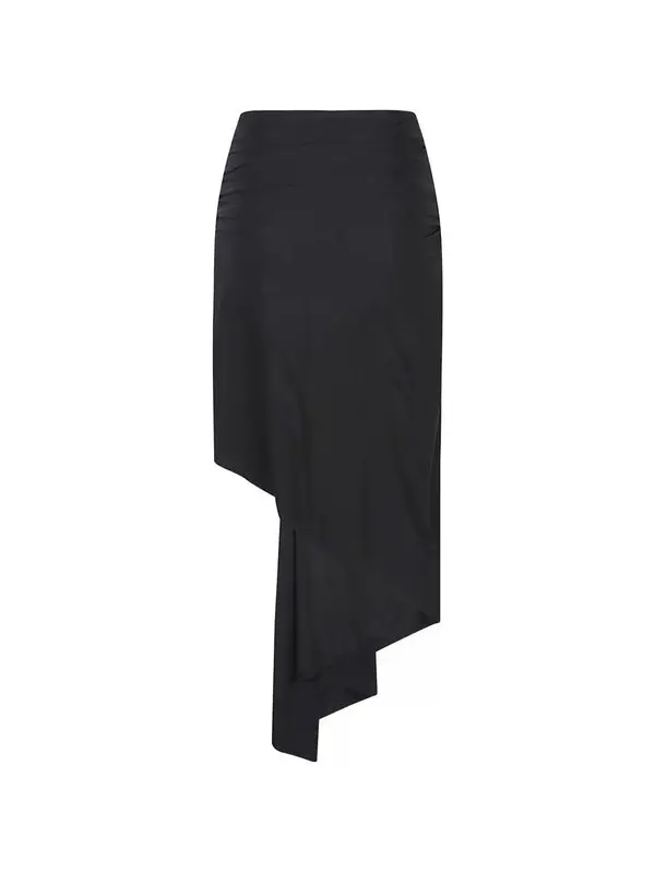 AMAZUIN Emma Draped Asymmetric Skirt - Black