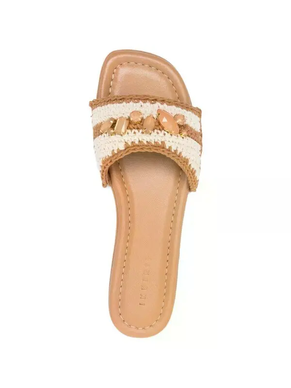 Inuikii Woven Cali Crystal-embellished Sandals