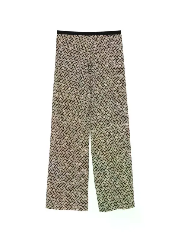 SIYU Geometric-print Wide-leg Trousers