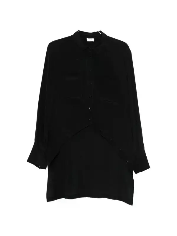 DI.LA3 PARI' Asymmetric-hem Shirt - Black