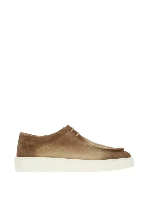 DOUCAL'S Faded-effect Suede Oxford Shoes - Brown