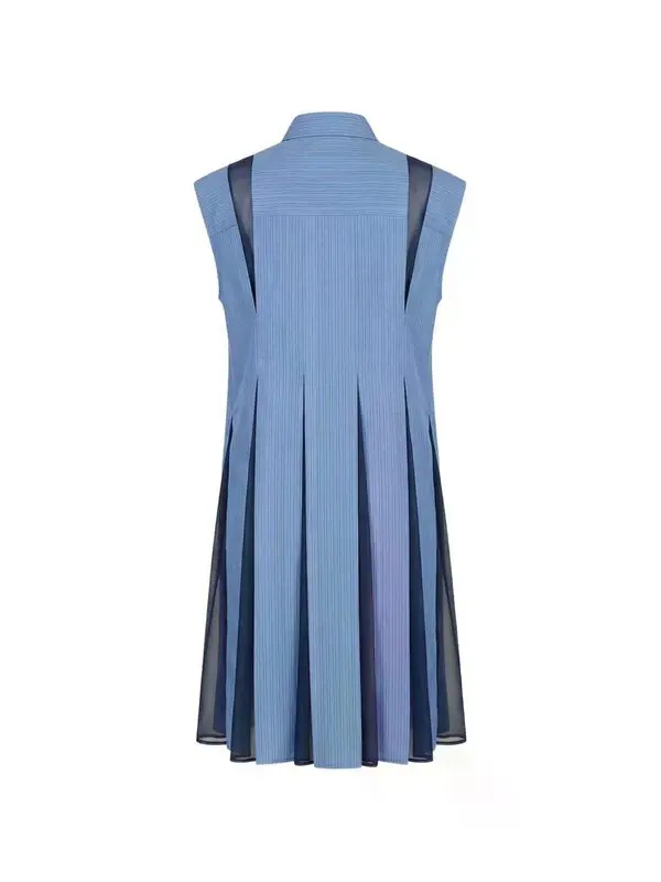 Sacai Pleated Striped Dress