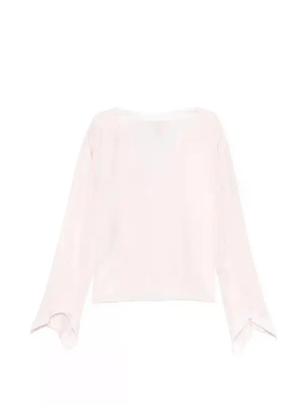 MAISON JEJIA Satin V-neck Blouse - Pink
