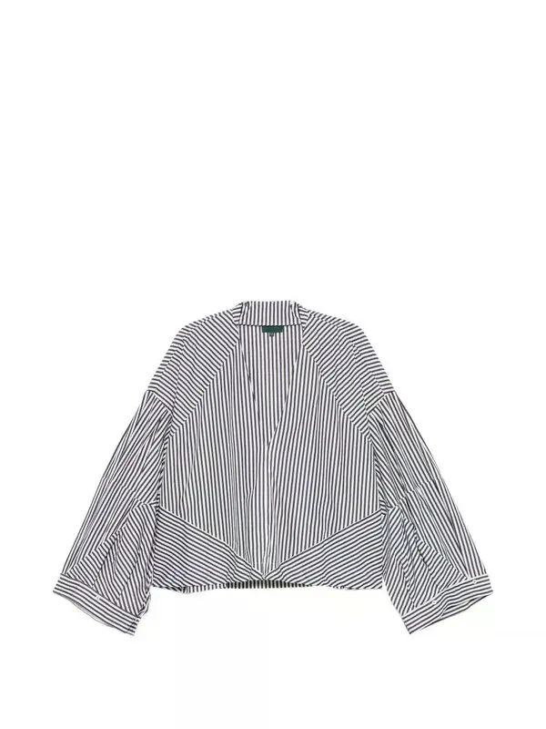 MAISON JEJIA Striped V-neck Blouse