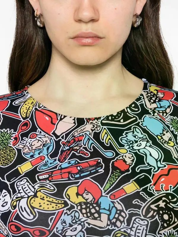Fiorucci Graphic-print Mini Dress - Black