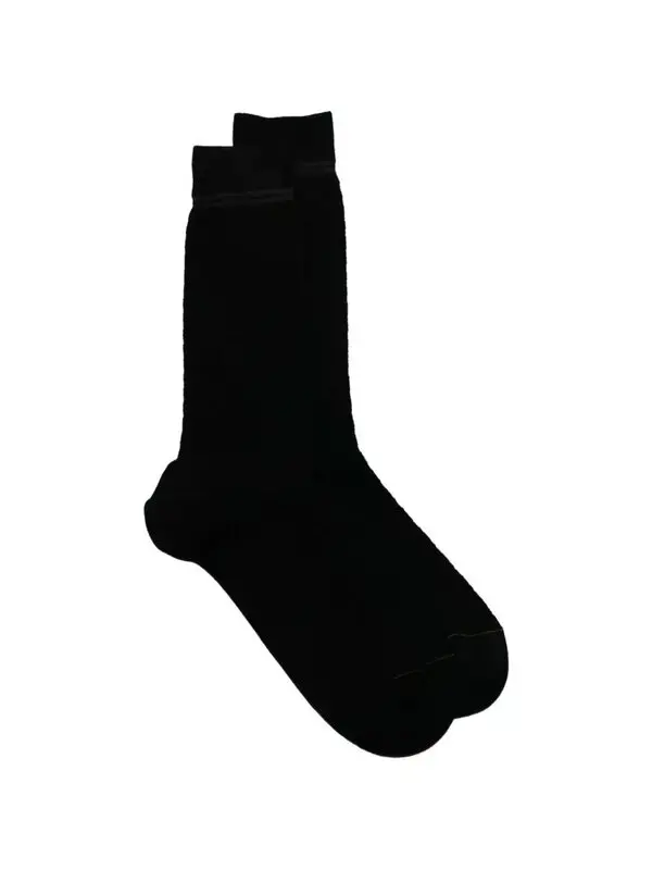 Zegna Striped Mid-calf Socks - Black
