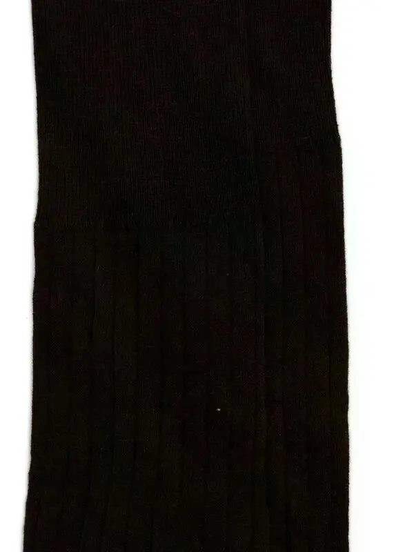 Zegna Logo-print Knee Socks - Brown