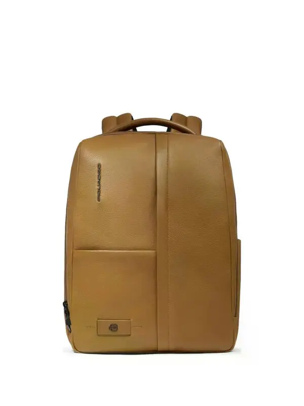 PIQUADRO Grained Leather Backpack - Neutrals