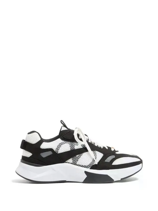 Valentino Garavani Demivee Sneakers In Mesh Fabric With Suede Inserts - White
