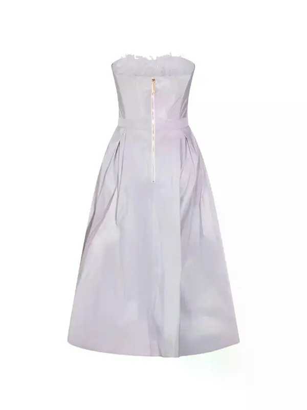 Elisabetta Franchi Floral-appliqué Strapless Midi Dress - Purple