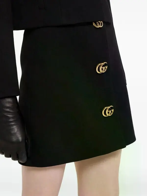 Gucci Double G Buttoned Mini Skirt