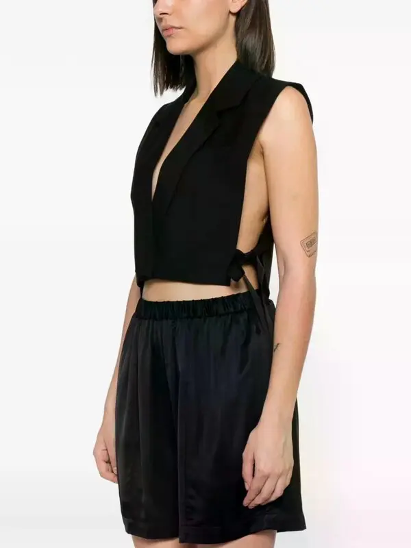 LUTZ HUELLE Cropped Side-tie Top