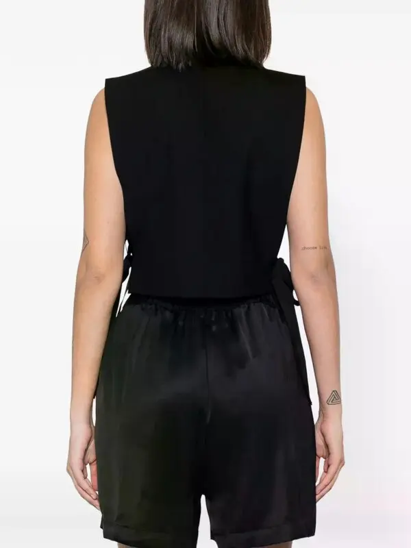 LUTZ HUELLE Cropped Side-tie Top