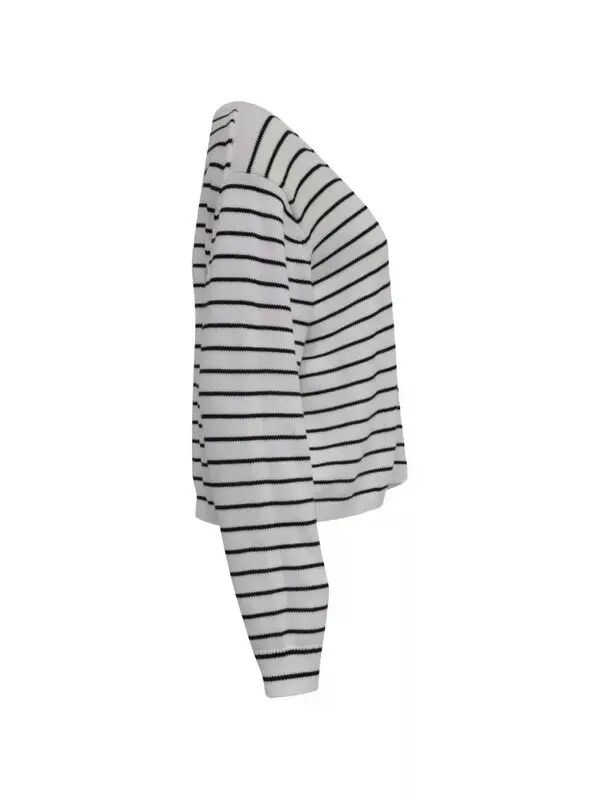 Theory Striped V-neck Sweater