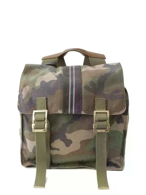 Valentino Garavani Camouflage-print Canvas Backpack - Green