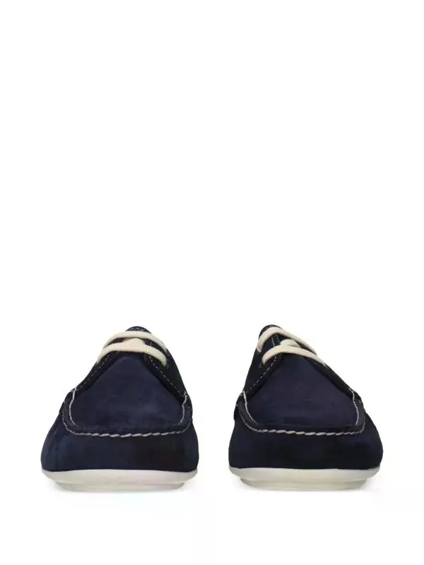 Prada Lace-up Suede Boat Shoes