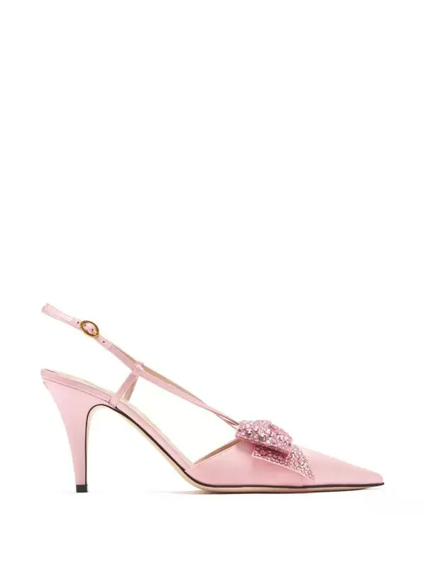 Valentino Garavani Crystal-embellished Bow Pumps - Pink