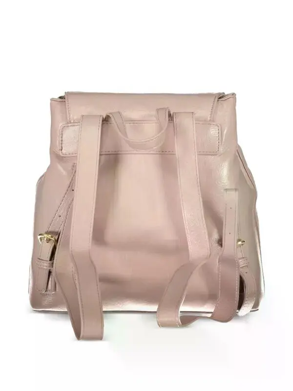 MARIO VALENTINO Leather Backpack With Logo Plaque