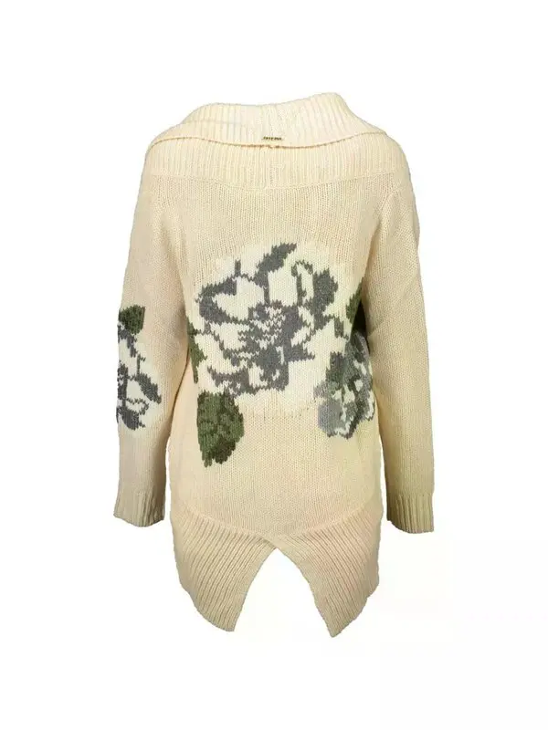 BLUGIRL Floral-intarsia Shawl-lapel Cardigan