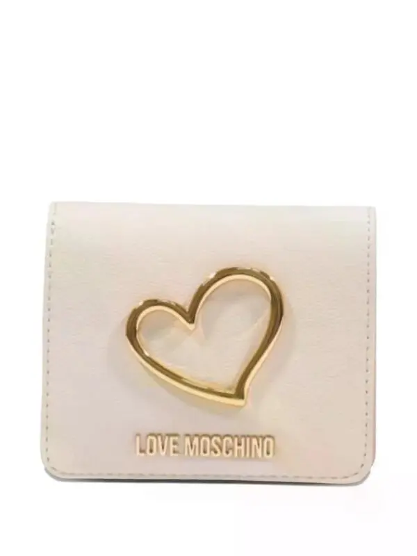 Moschino Heart-plaque Logo-lettering Wallet - Neutrals