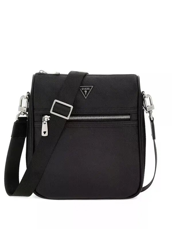Guess Milano Triangle Logo Cross Body Bag - Black