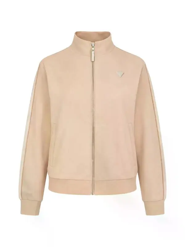 Guess Stripe-detail Zip-up Sweatshirt - Neutrals