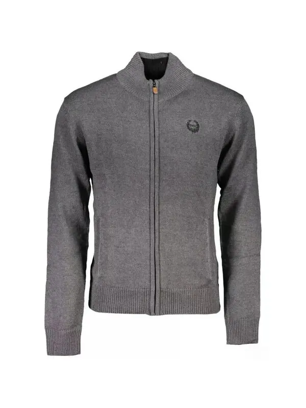 GIAN MARCO VENTURI VINTAGE Elbow-patch Zip-up Sweater - Grey