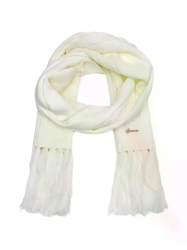 Guess Cable-knit Fringed Scarf - Neutrals