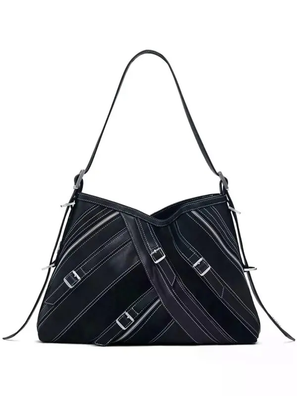 Desigual Diagonal-zip Buckle-accent Tote Bag - Black