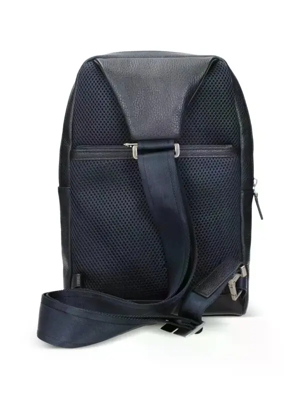 PIQUADRO Pebbled Leather Cross Body Bag