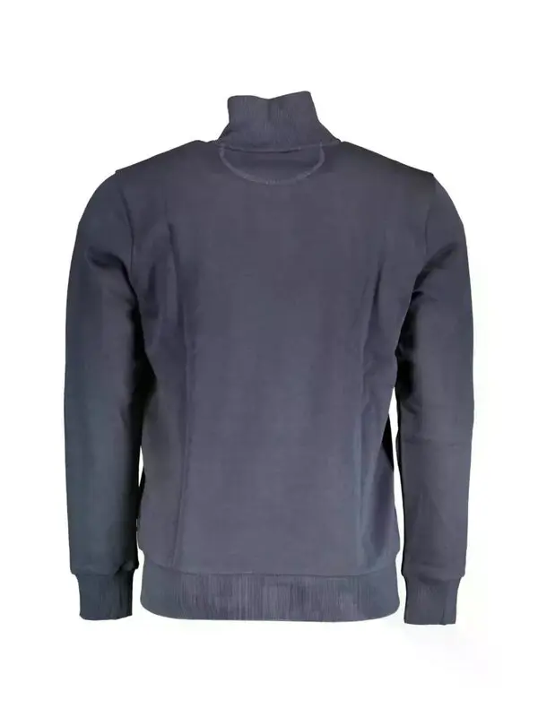 LA MARTINA Logo-embroidered Zip-up Cotton Sweatshirt - Blue