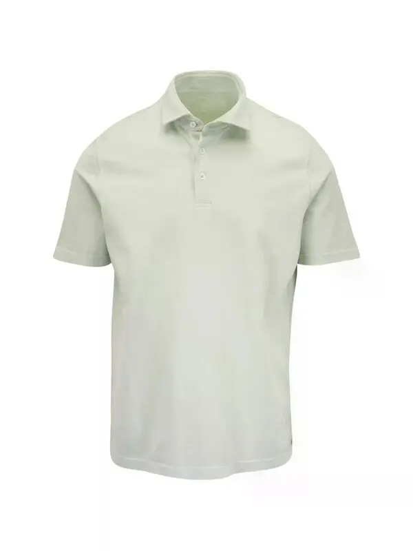 Fedeli Short-sleeve Cotton Polo Shirt - Green