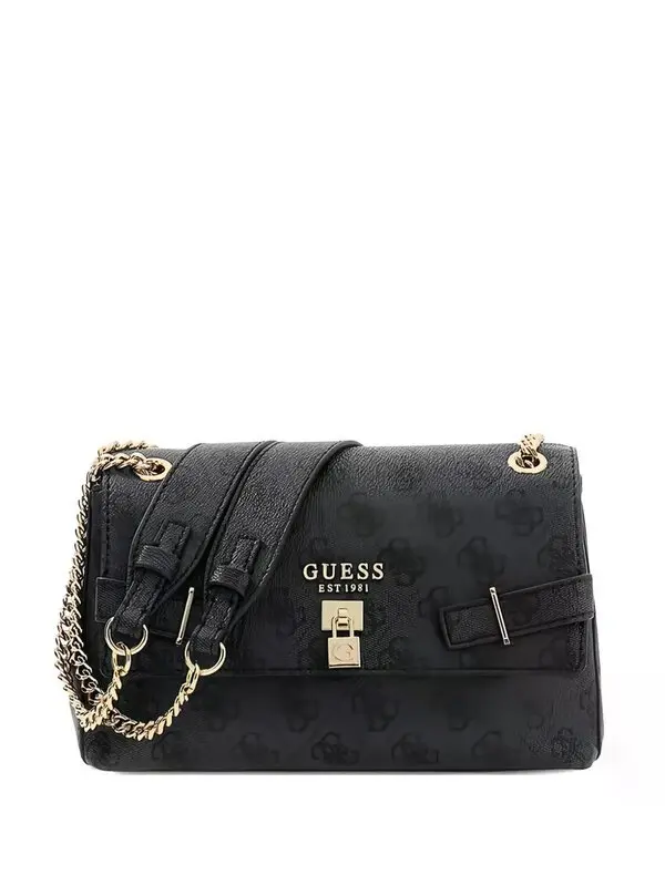 Guess Yesba Monogram Shoulder Bag - Black