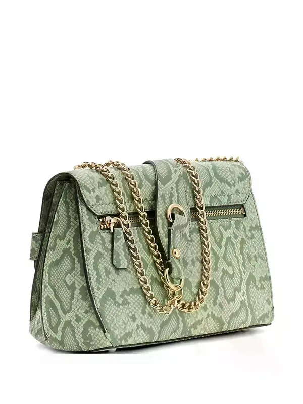 Guess Serenova Snakeskin-print Cross Body Bag - Green