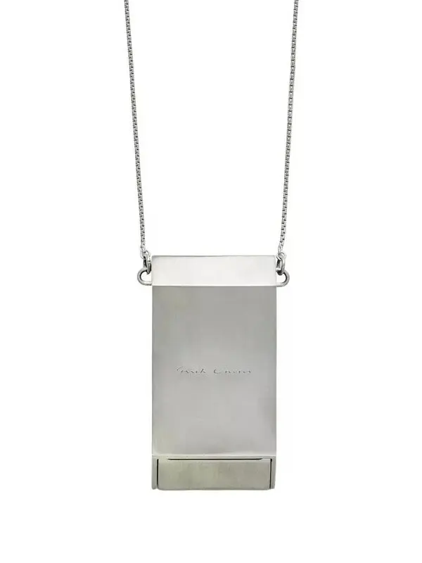 Rick Owens Portable Ashtray Pendant Necklace - Silver
