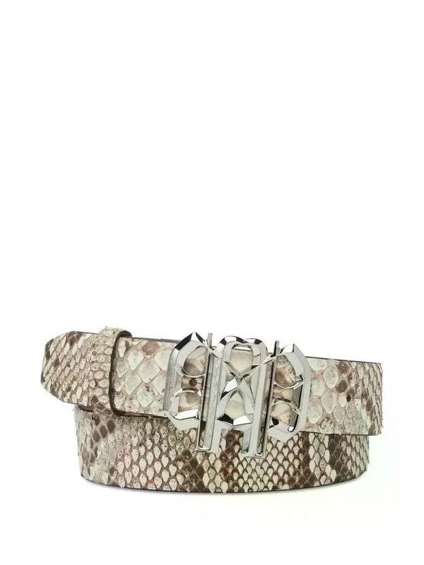 Philipp Plein Monogram Leather Belt - Neutrals