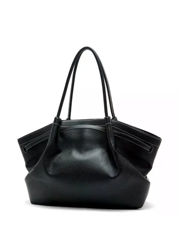 Jw Pei Large Grained Tote Bag With Contrast Stitching - Black