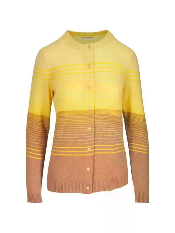 THE ELDER STATESMAN Ruth Gradient Cardigan - Yellow