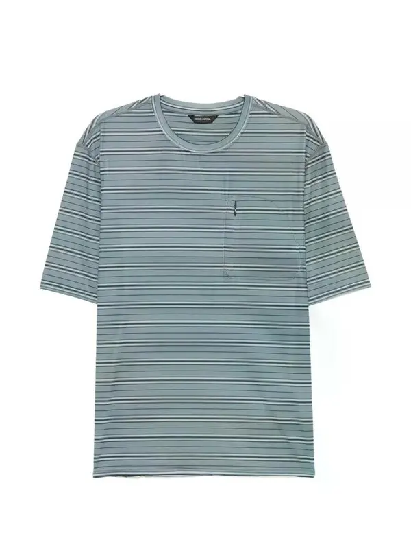 HIKING PATROL Striped Zip-pocket T-shirt - Green